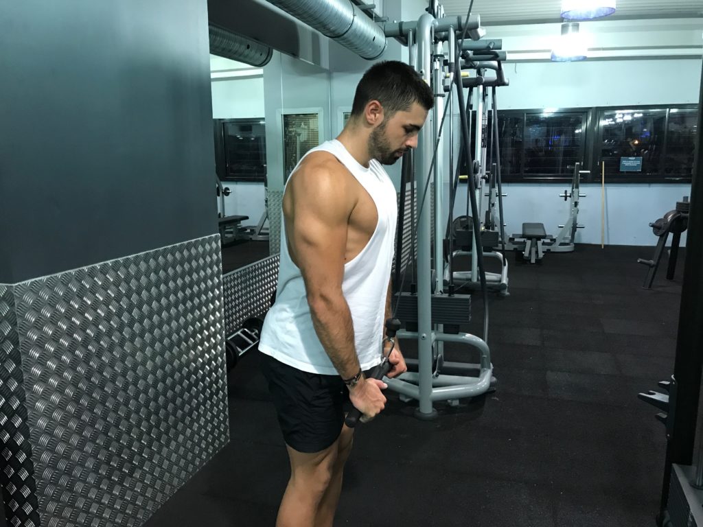 Exercice MUSCULATION Triceps: Extension triceps à la poulie haute
