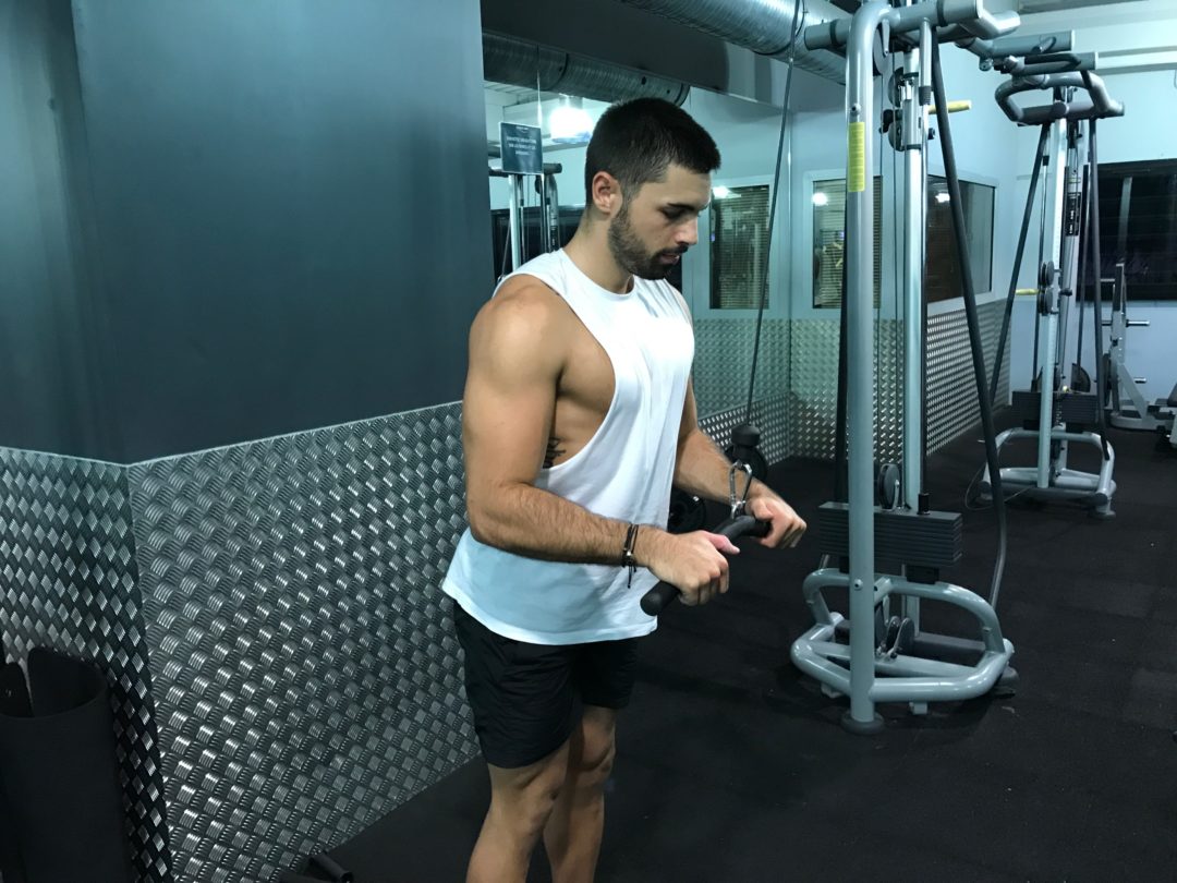 Exercice MUSCULATION Triceps: Extension triceps à la poulie haute